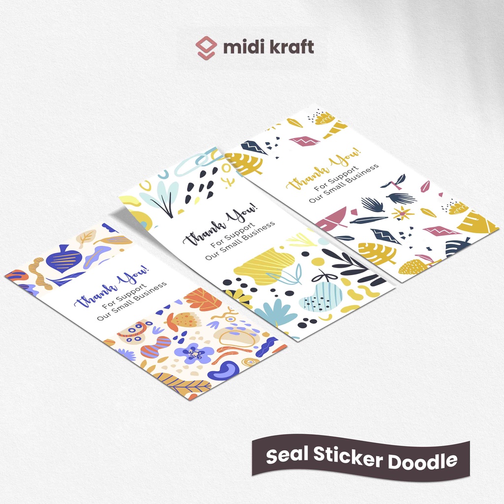 Jual Seal Sticker Motif Doodle Segel Packaging Custom Teks | Shopee ...