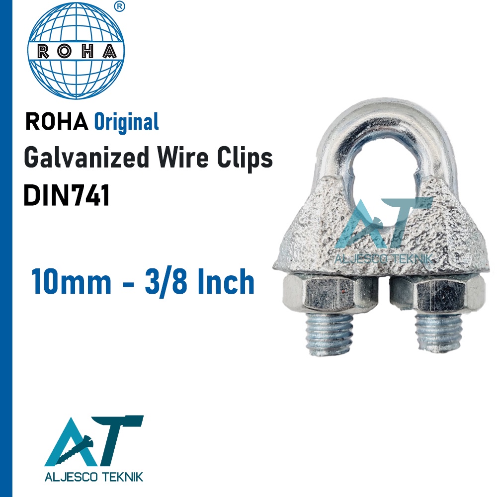 Jual ROHA KLEM SLING GALVANIS 10MM - KUKU MACAN - WIRE ROPE CLIP ...