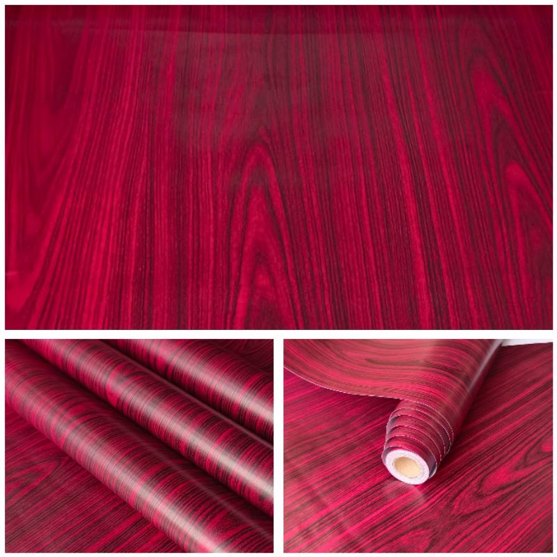 Jual Wallpaper Sticker Dinding Kayu Merah Natural Buat Dinding Lemari ...