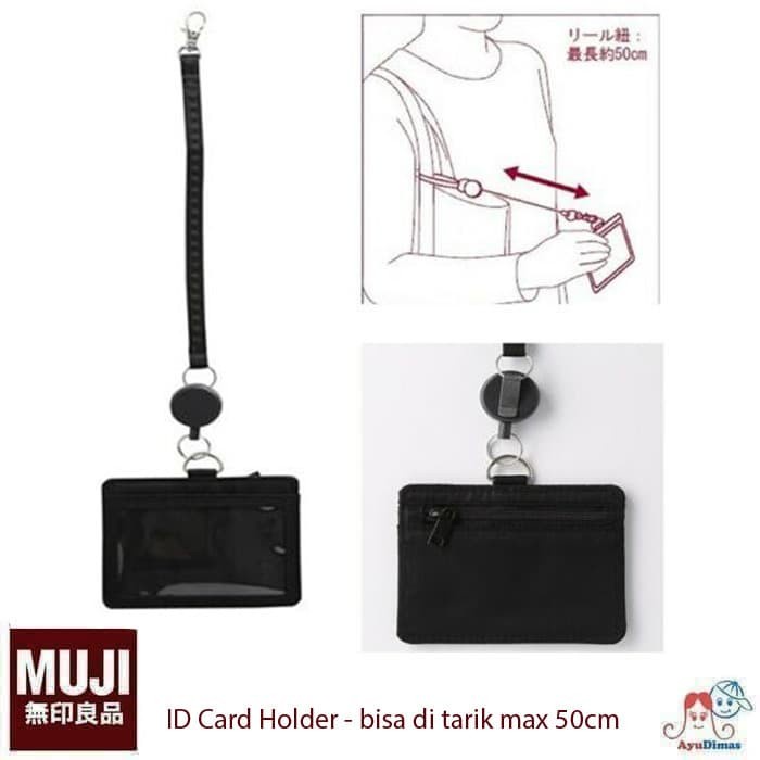 Jual Name Tag Muji Nylon Card Case With Reel- Name Taq/Id Card Holder ...