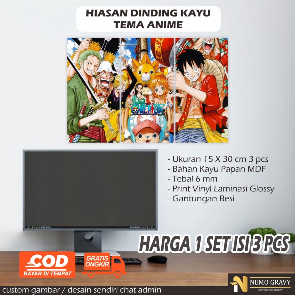 Jual HIASAN DINDING KAYU | POSTER KAYU TEMA ANIME | Shopee Indonesia