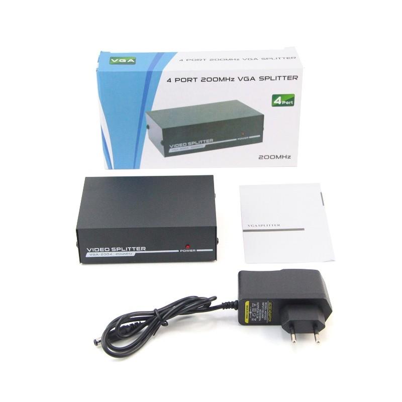 Jual Vga Spliter 4 Port Vga Splitter 4port 1-4 Port 200MHz | Shopee ...