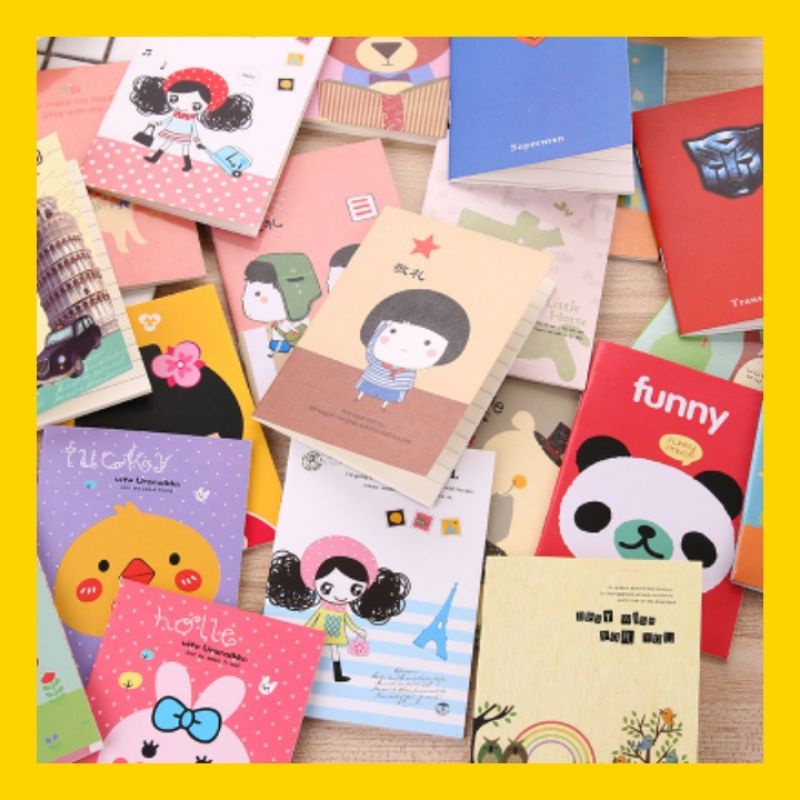 Jual Buku Tulis Mini Motif Karakter unik note book kecil catatan anak ...