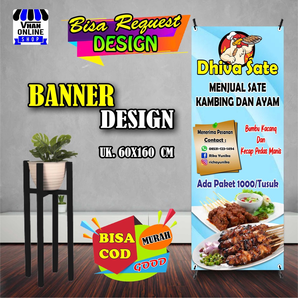Jual Spanduk Banner Jualan Sate Ayam, Kambing, Sapi Keren, Murah ...