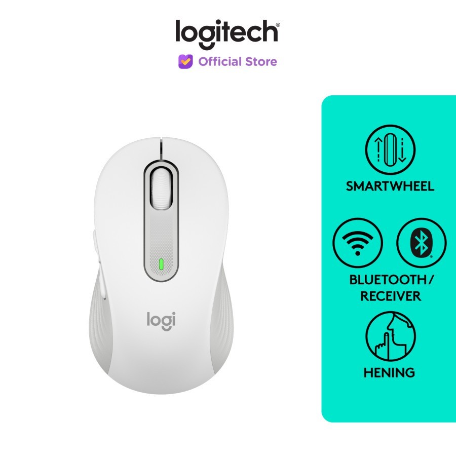Jual Logitech Signature M650 Mouse Wireless Bluetooth Silent - Putih ...