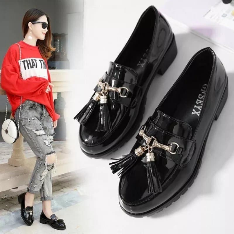 Jual Sepatu oxford Wanita - Sepatu Docmart Lonceng Tassel Hot Item ...