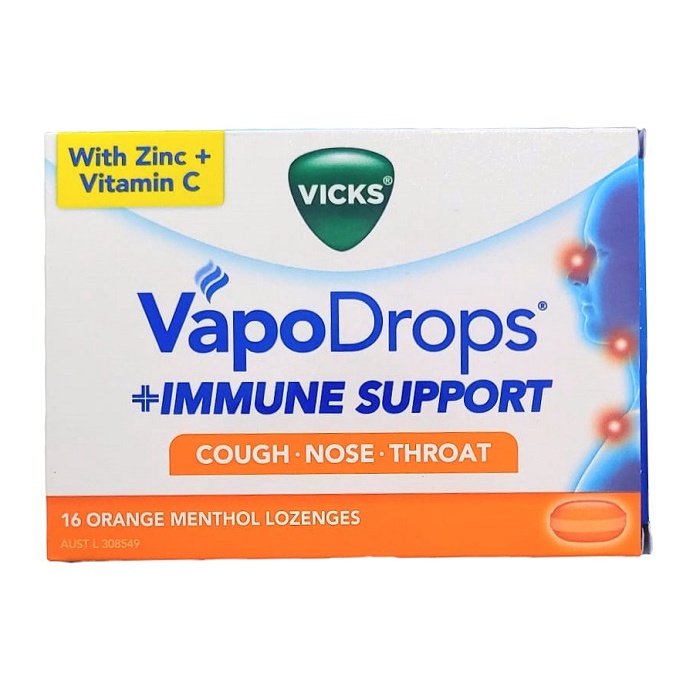 Jual VICKS VAPODROPS IMMUNE SUPPORT COUGH NOSE THROAT - ORANGE [16 ...