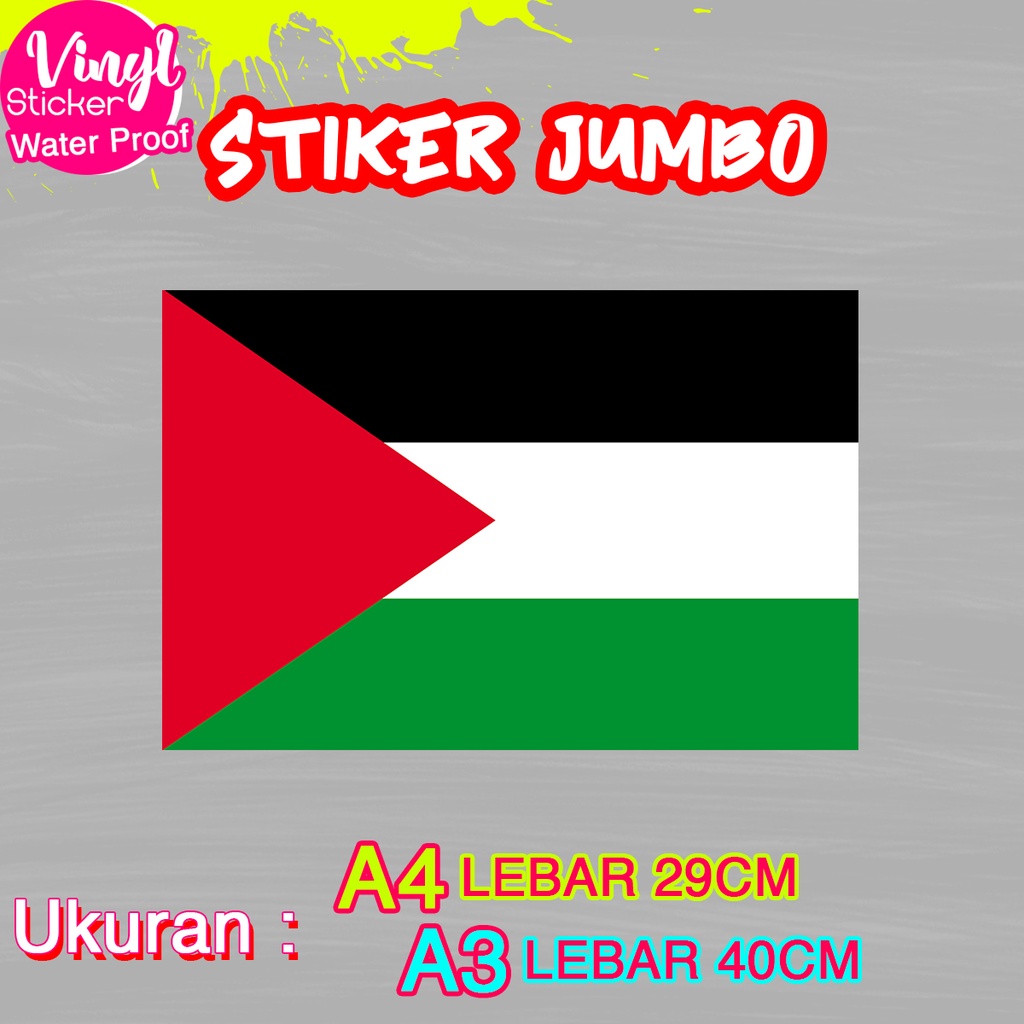 Jual Stiker Palestina Palestine Ukuran Jumbo Sticker Besar Size A4 A3 ...