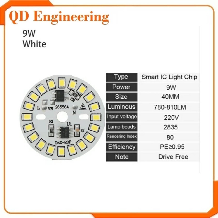 Jual LED AC 220V 9W Driverless Non Driver SMD Cold White Lampu LED AC ...
