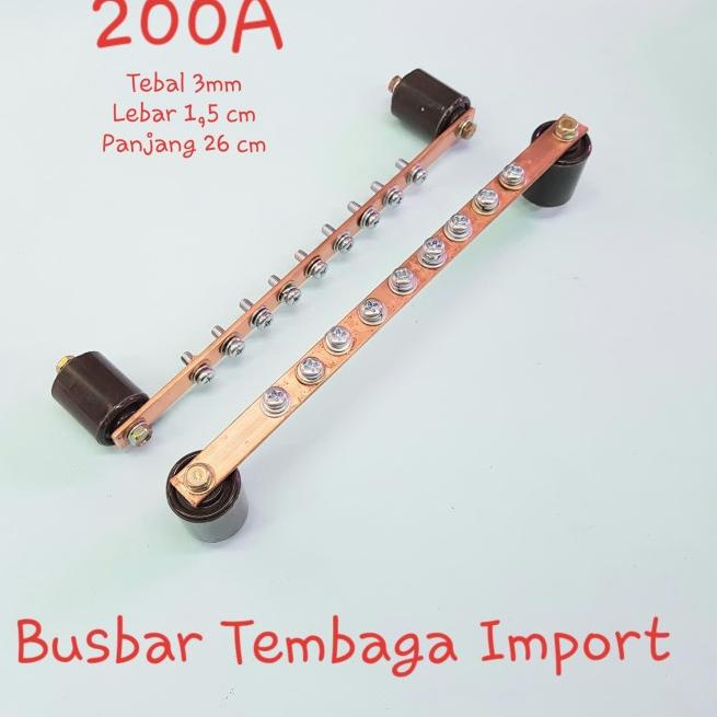 Jual Busbar Tembaga Panel/Busbar Power Road 3x15mmx26cm 200A Harga ...