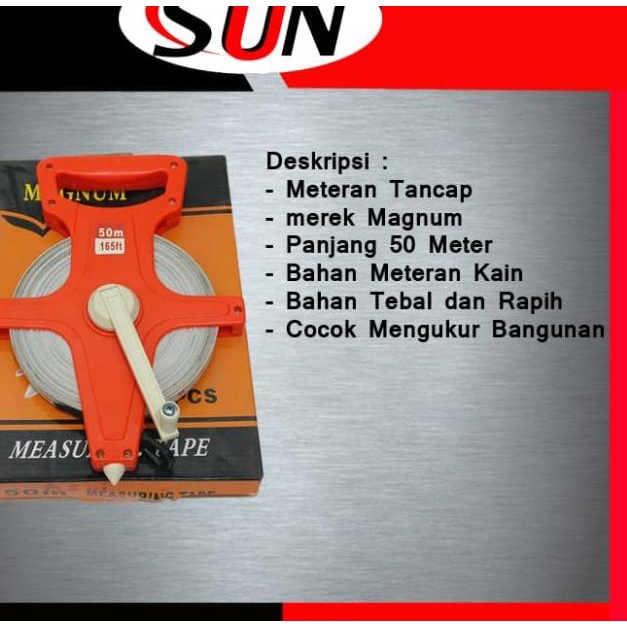 Jual meteran 50 Meter | Meteran Roll 50 Meter | Meteran Tancap | Shopee ...