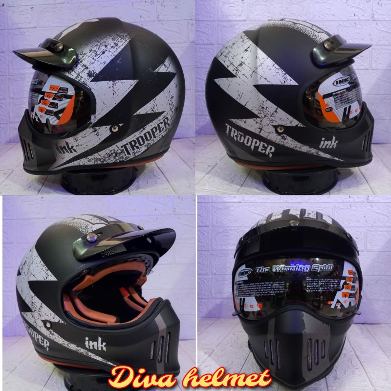 Jual HELM INK TROOPER THUNDER MATT BLACK GUNMETAL (LIGHT SMOKE) SNI DOT ...