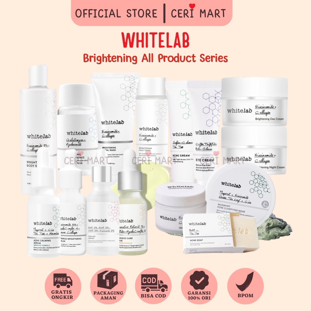 Jual WHITELAB Brightening Serum Niacinamide / WHITELAB Toner / WHITELAB ...