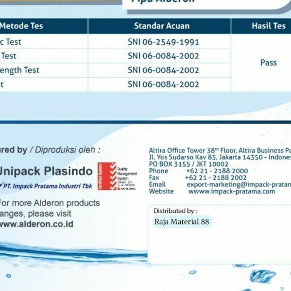 Jual PIPA ALDERON AW 3 inch PUTIH 4 meter uPVC - 4 m | Shopee Indonesia