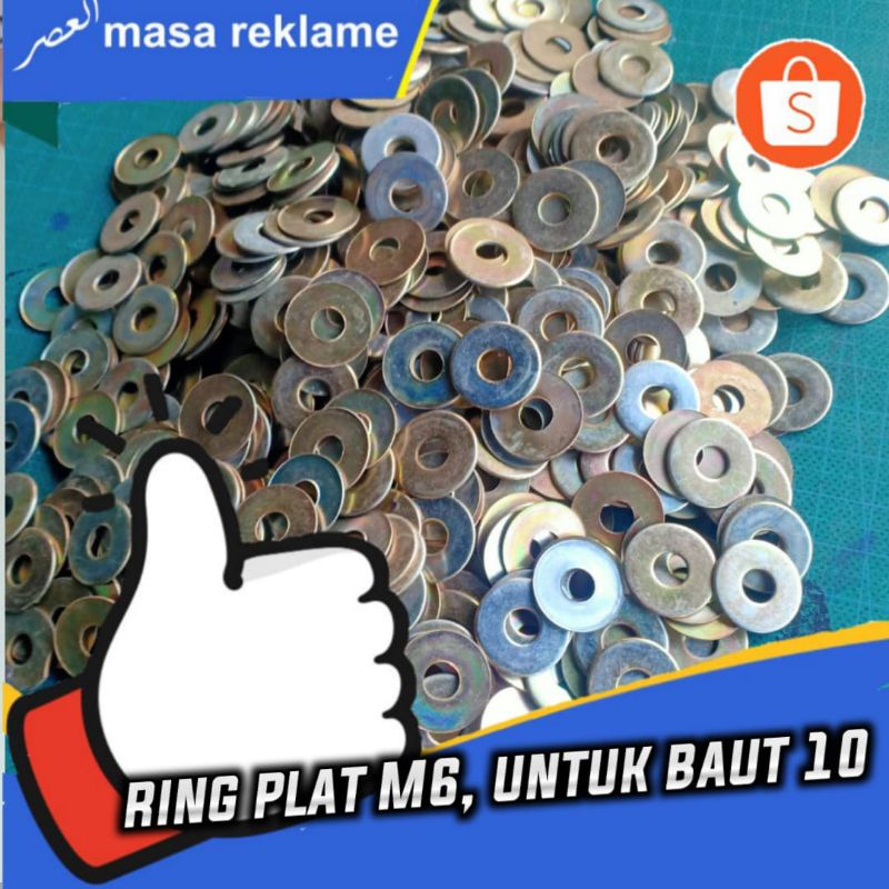 Jual Ring Plat M6 untuk Baut 10 (kemasan 100gr/1 ons) | Shopee Indonesia