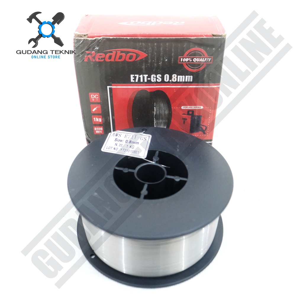 Jual Kawat Las MIG E71T-GS 0.8mm 1mm 1Kg REDBO / Flux Core Wire Gasless Kawat Las Tanpa Gas CO2 ...