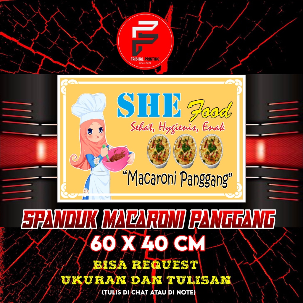 Jual Spanduk Warung Makaroni Panggang / Banner Kedai Jajanan / Spanduk ...