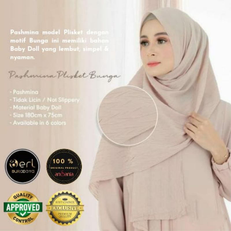 Jual Pashmina Plisket Jilbab Plisket Kerudung Plisket Jilbab Plisket Pashmina Baby Doll Plisket ...