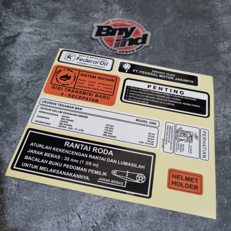 Jual STICKER Stiker Penting Detail Pelengkap Honda ASTREA STAR PRIMA ...
