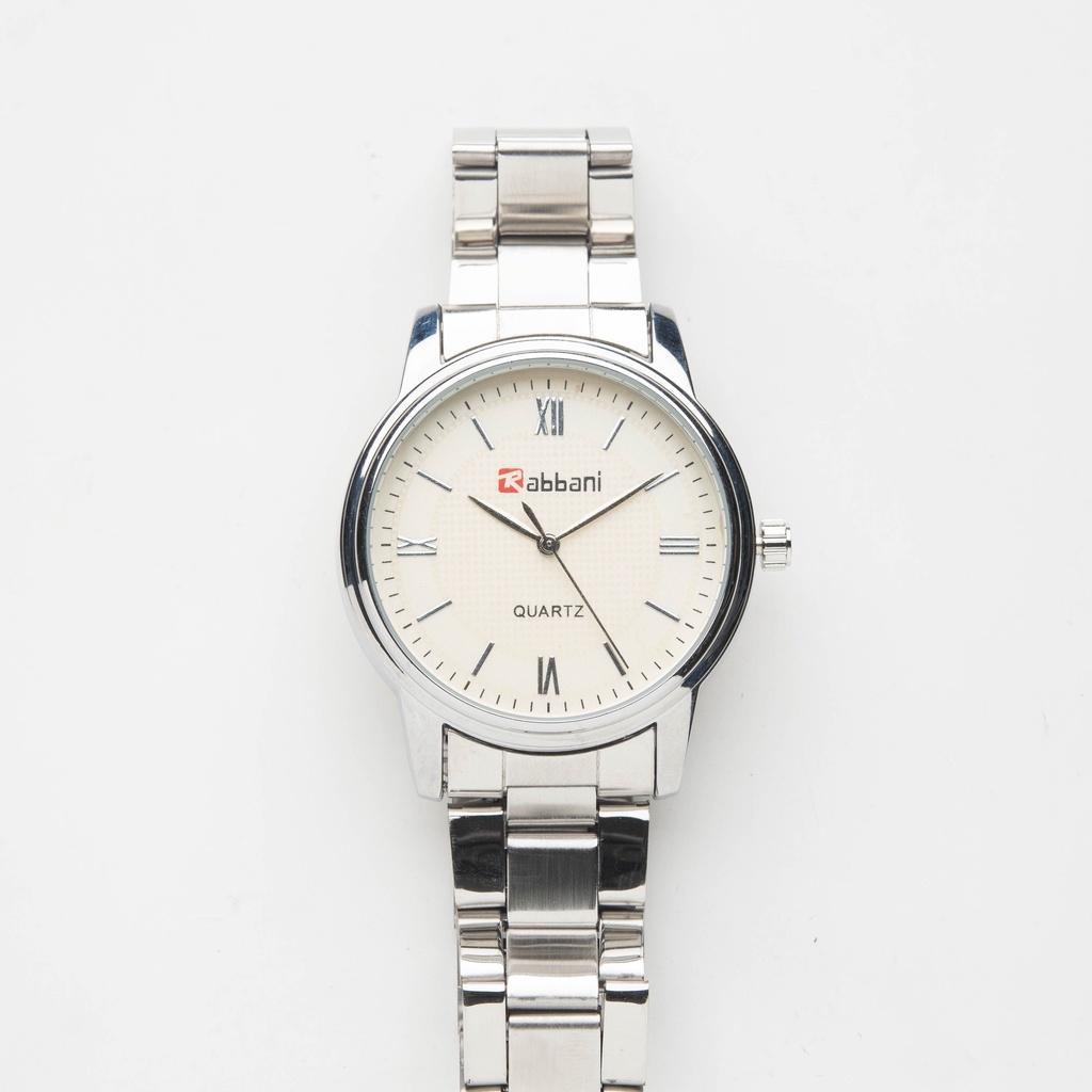 Jual Jam Tangan Rantai Pria Cowok Anti Air Rabbani RB-2001 White Dial ...