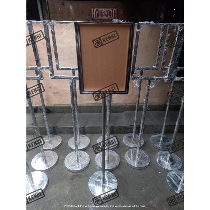 Jual Pita Pembatas Sign Stand Stainless Signage Standing Sign Frame ...
