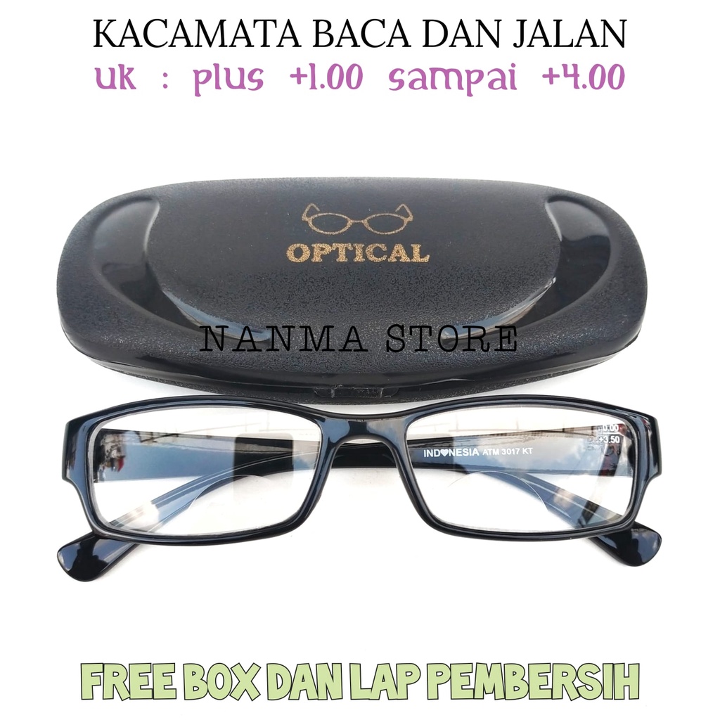 Jual Kacamata baca dan jalan/kacamata double fungsi model kotak +1.00 ...
