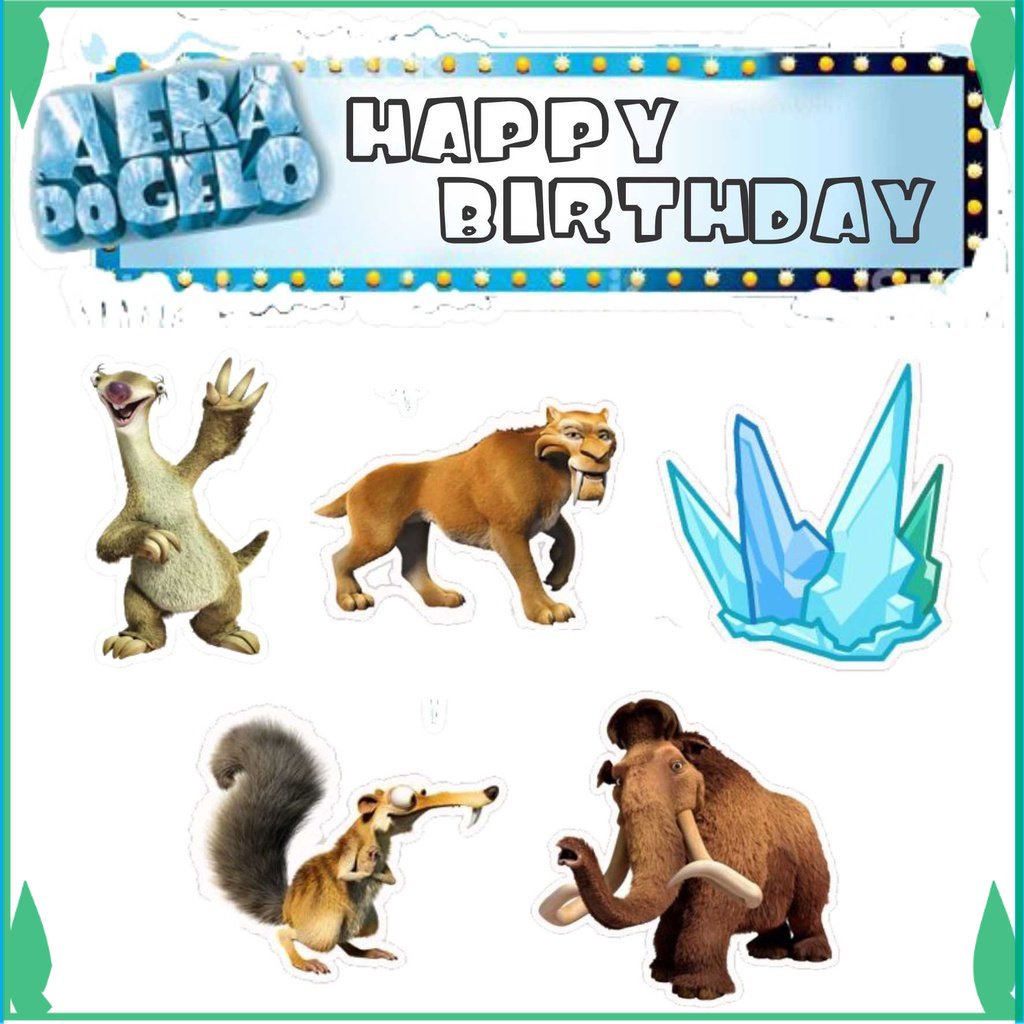 Jual TOPER CETAK TOPPER CAKE ULANG TAHUN / HIASAN KUE ICE AGE Toko ...