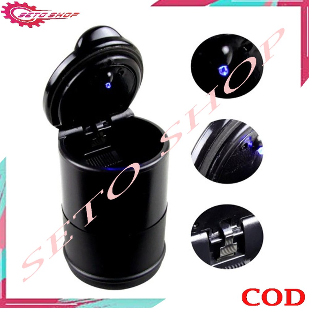 Jual ASBAK PORTABLE MOBIL LED CAR ASHTRAY ASBAK MOBIL HITAM POLOS ...