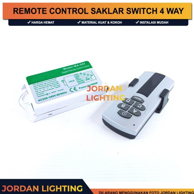Jual TERBARU Remote Control Switch 4 Channel Saklar Remote Kontrol ...