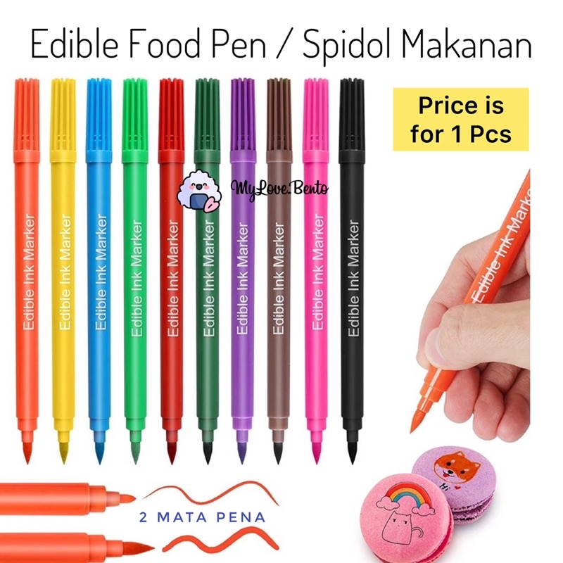 Jual 1 PENA - Edible Food Pen Bolpen Untuk Makanan HALAL Pena Penghias ...