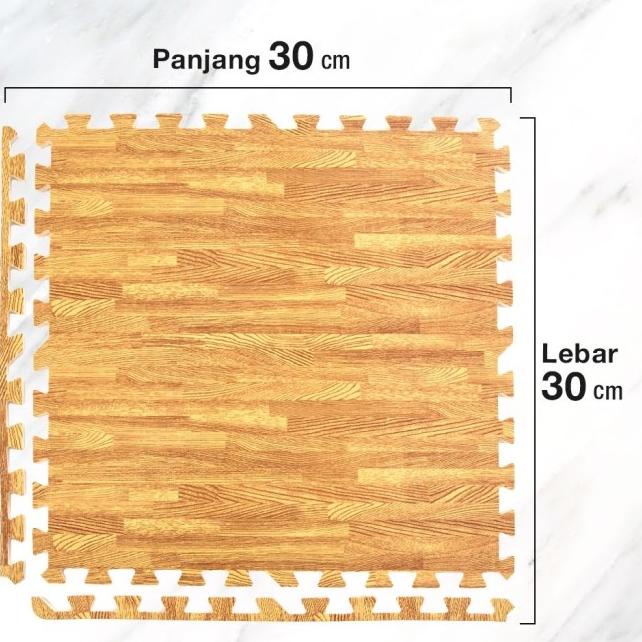 Jual Matras alas main anak karpet busa gabus 60cm isi 9pc playmat kayu ...