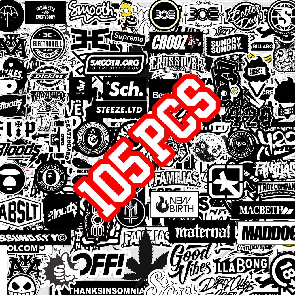 Jual STIKER BRAND DISTRO ISI 105 PCS SUDAH DIPOTONG TINGGAL TEMPEL ...