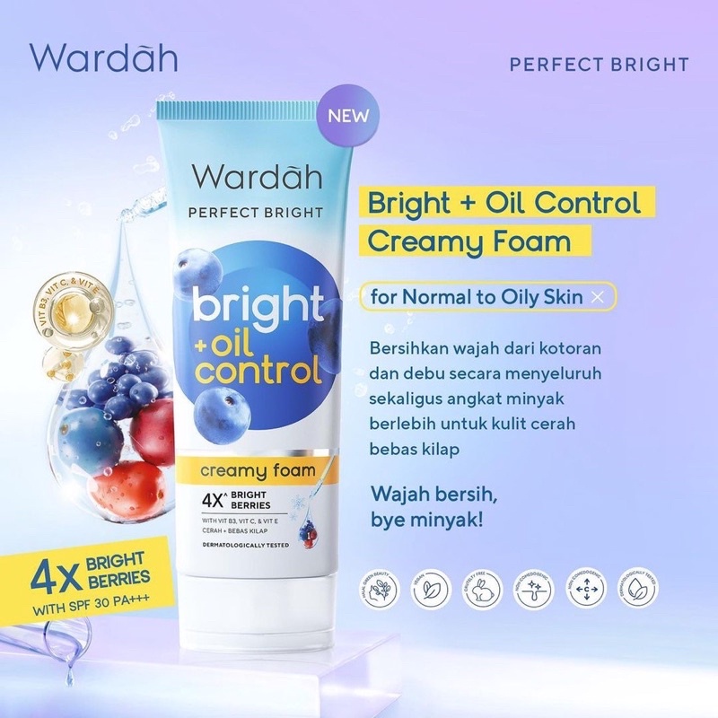 Jual WARDAH PERFECT BRIGHT CREAMY FOAM oil control | Shopee Indonesia