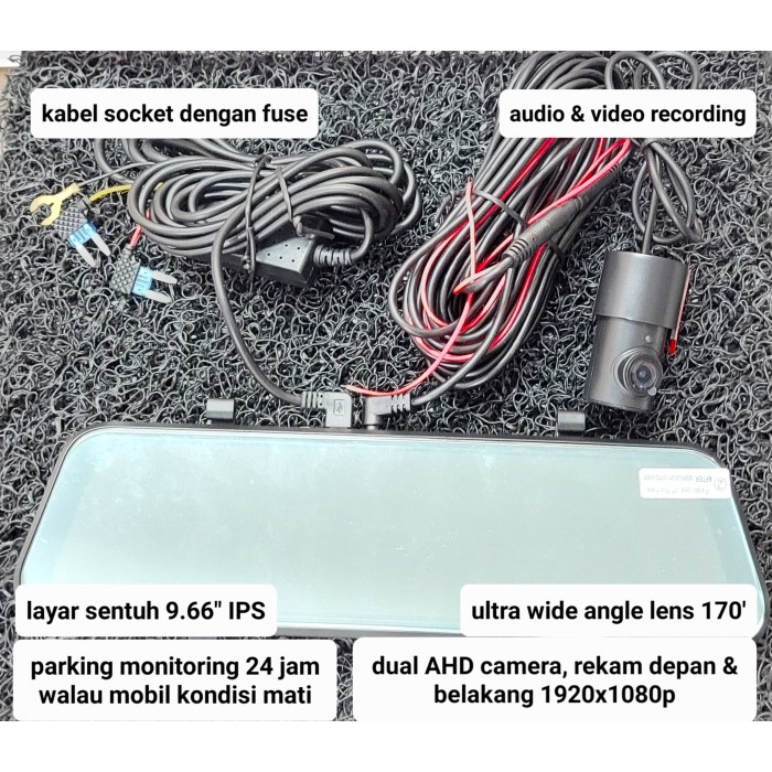 Jual Dashcam mobil spion DVR CCTV mobil 2 kamera AHD 1080p rekam parkir ...