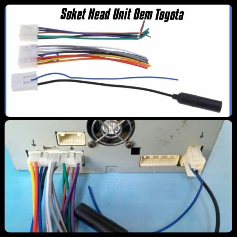Jual Harga Satu Set Kabel soket male head unit oem Toyota + Antena FM ...