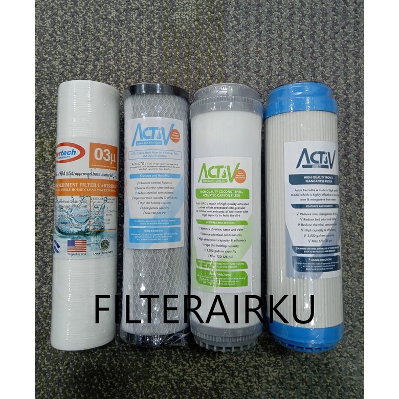 Jual Paket Refil Filter Air 10" : SEDIMEN - GAC - CTO - ACTIV FERROLITE ...