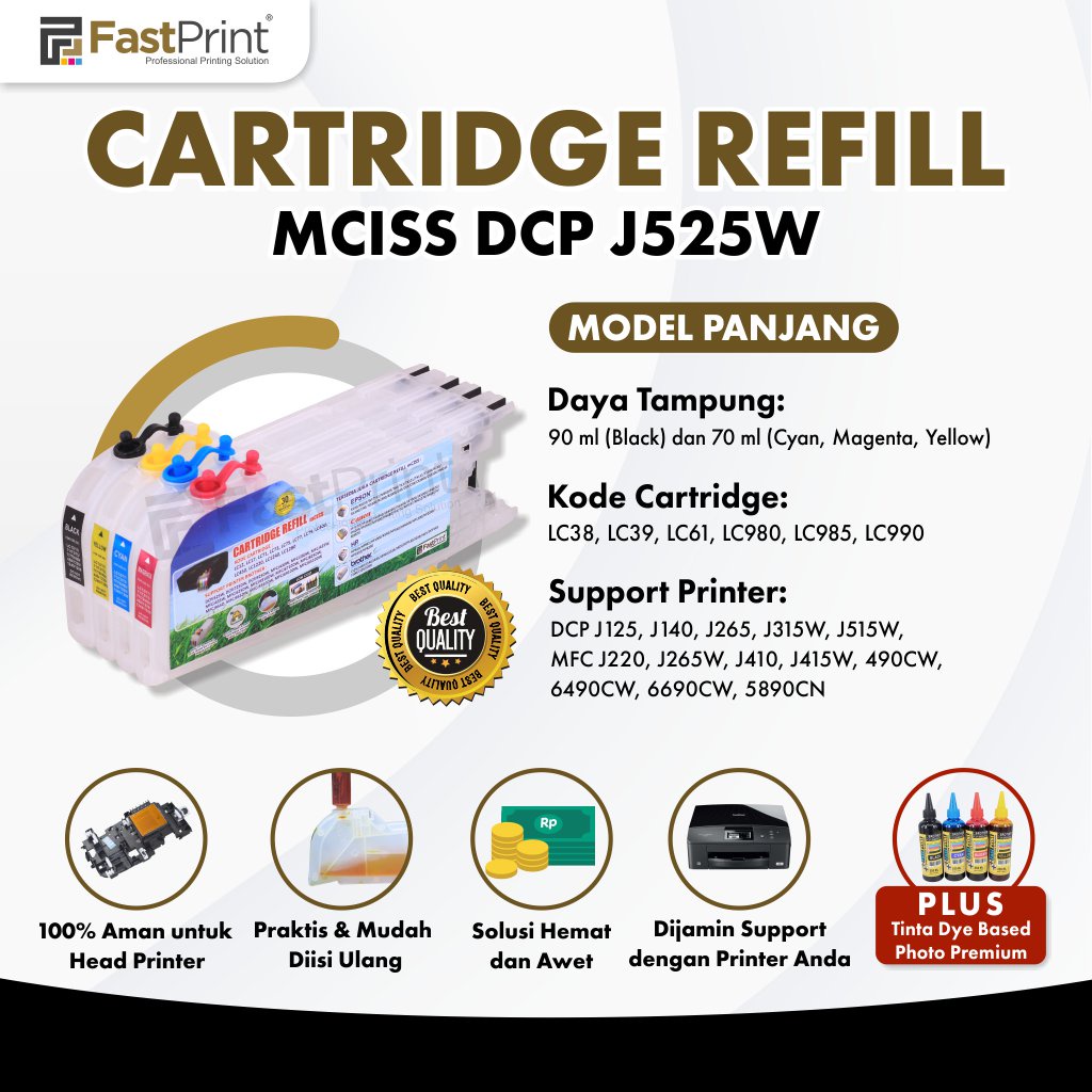 Jual Cartridge MCISS Refill LC12 Compatible Printer J525W J425W J430W ...