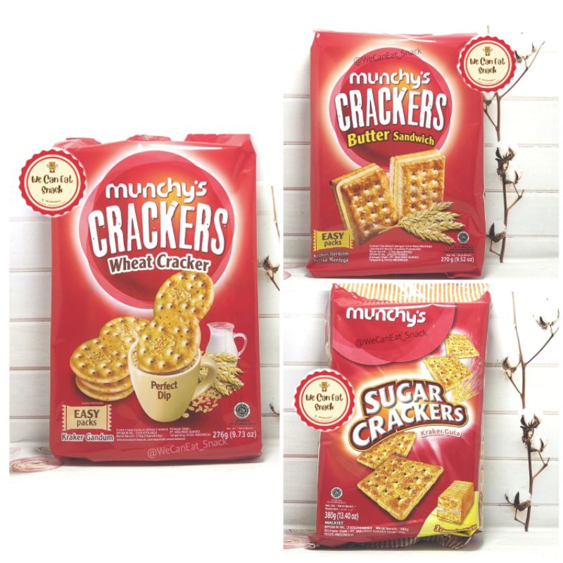 Jual Munchys Crackers Wheat Gandum 276gr/Sandwich Butter Mentega 270gr ...