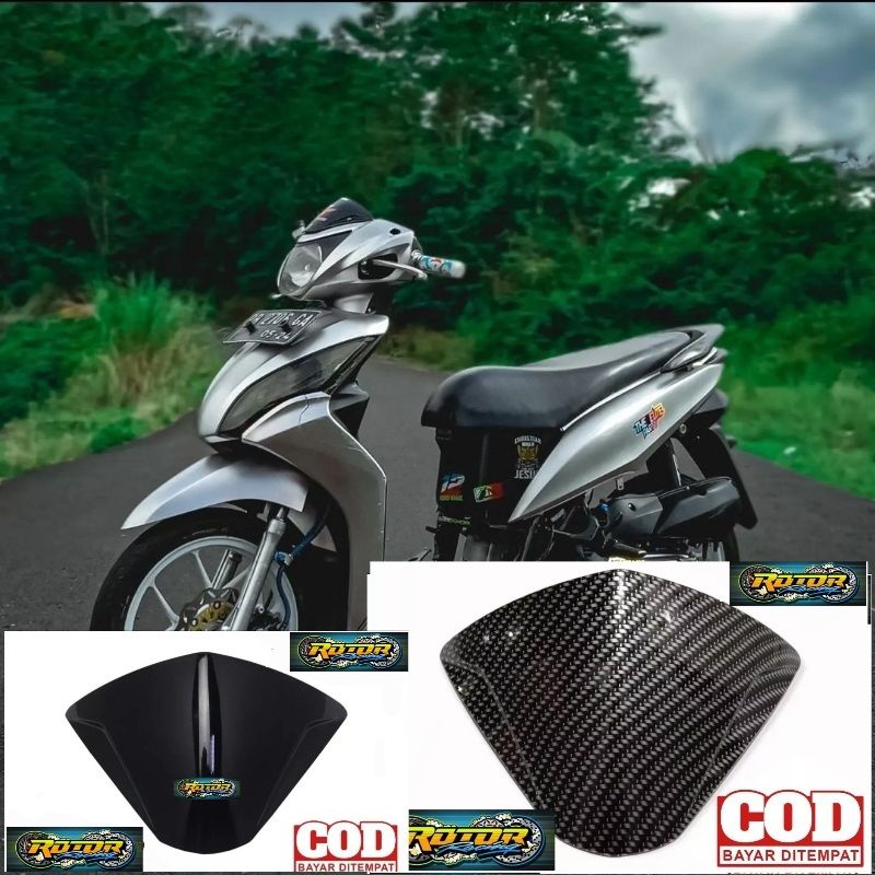 Jual Visor honda spacy variasi carbon dan hitam bahan tebal plus lem 3m ...