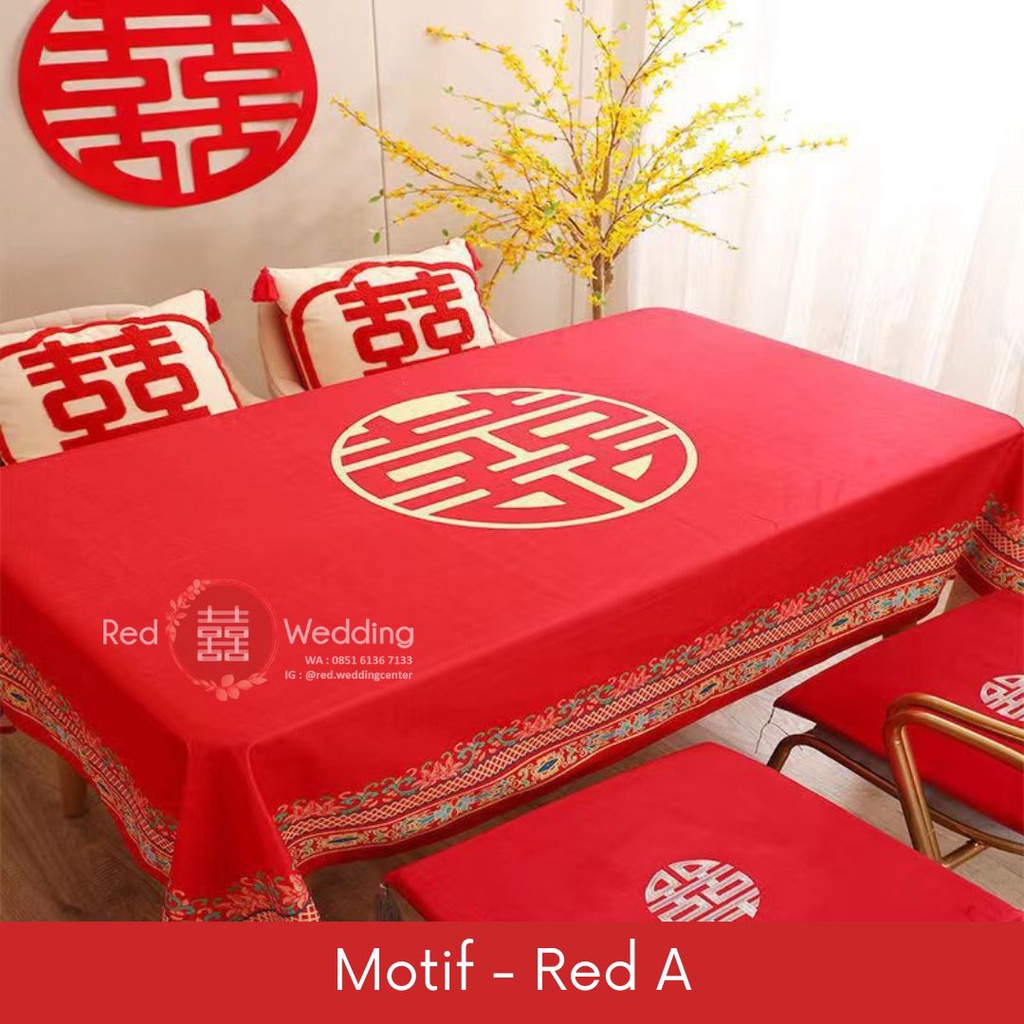 Jual Kain Backdrop/Kain Taplak Meja bahan soft Merah Red Maroon Tema ...