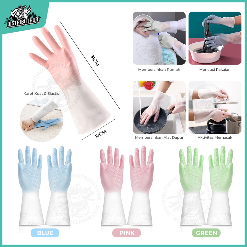 Jual Sarung Tangan Karet Serbaguna Rubber Gloves Pelindung Saat Cuci ...