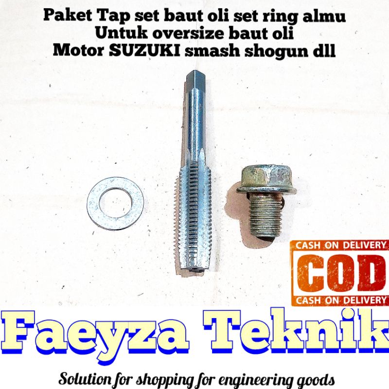 Jual paket hand tap baut oli oversize motor suzuki set baut 17 set ring ...