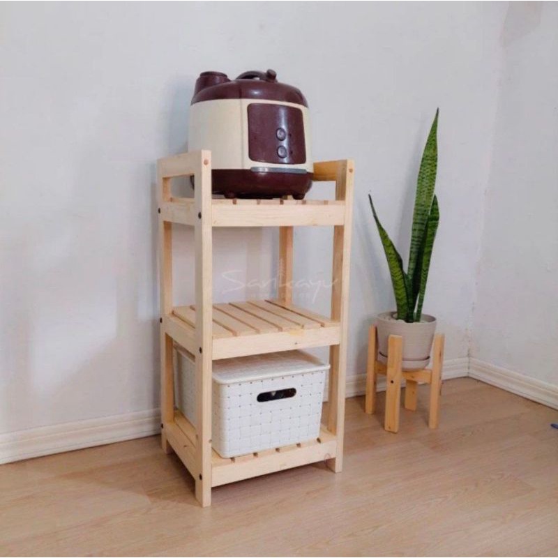 Jual Rak Meja Kayu Serbaguna minimalis penyimpanan Dispenser dan ...