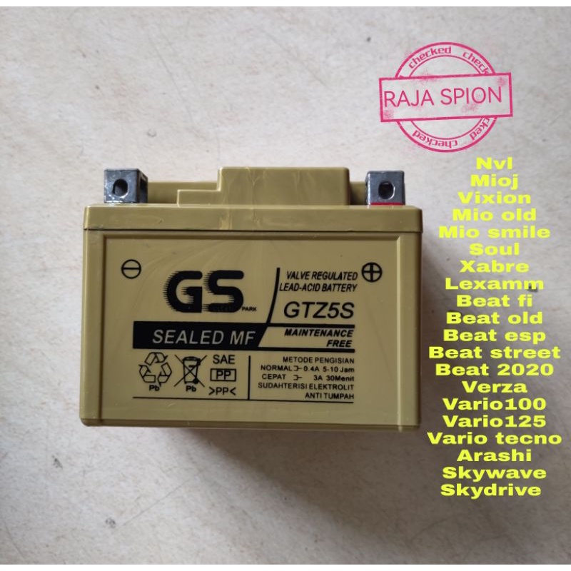 Jual aki full kering gs gtz5s/aki kering gs kharisma/aki kering gtz5s ...