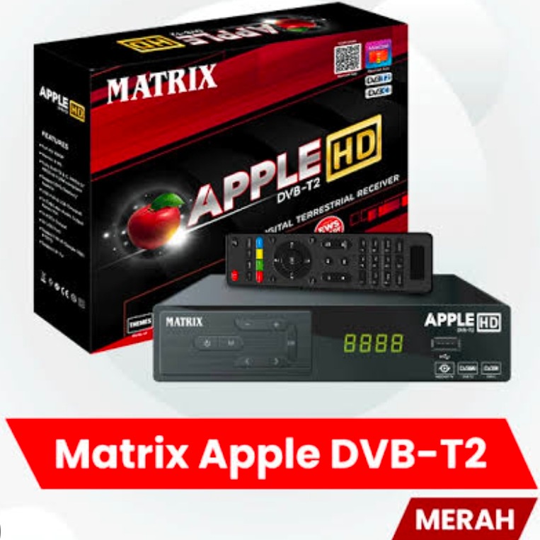 Jual Set top box TV Digital DVB T2 MATRIX APPLE MERAH | Shopee Indonesia