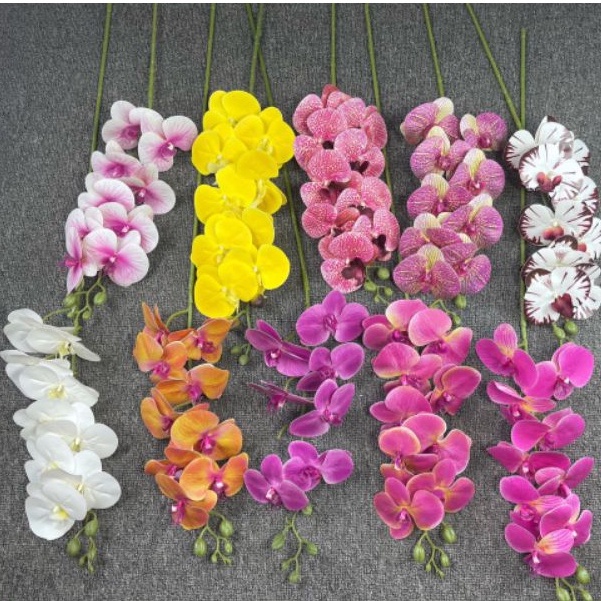 Jual Bunga Anggrek Palsu Latex Tebal 9 Kuntum Jumbo Artificial Premium ...
