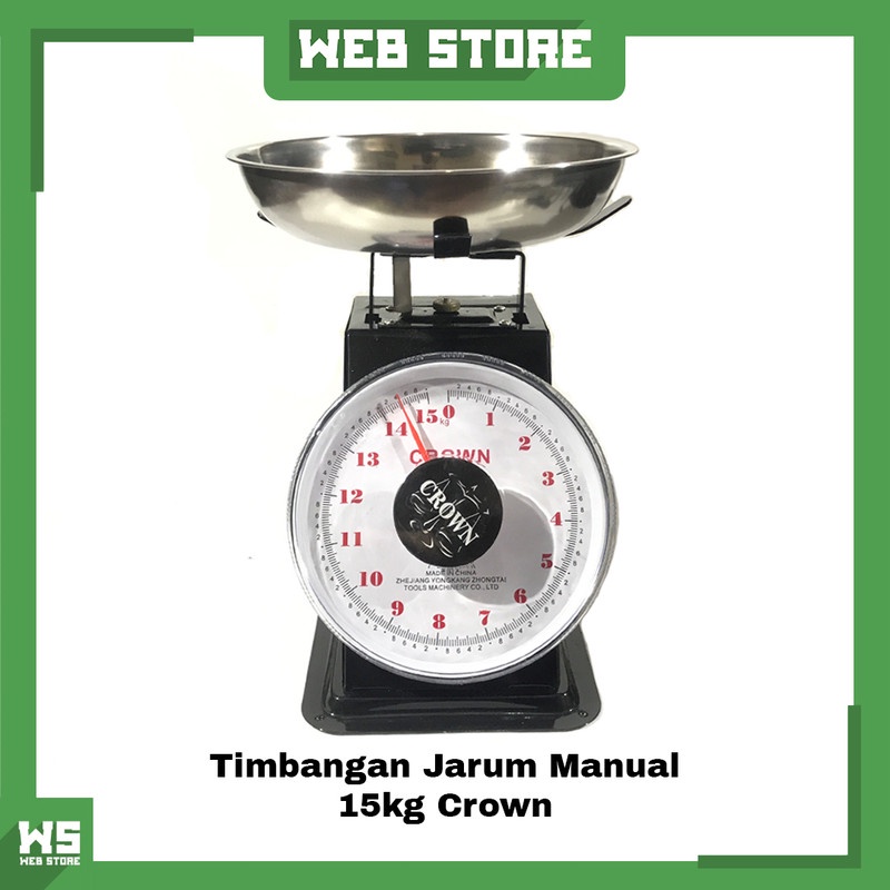 Jual Timbangan Duduk Jarum Crown Manual Scale 15Kg Mangkok Buah Laundry | Shopee Indonesia