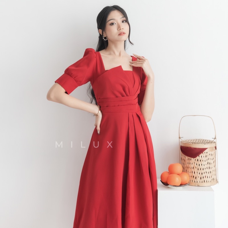 Jual DRESS MERAH CNY LONG DRESS TERUSAN MAXI PANJANG IMLEK MX563 ...