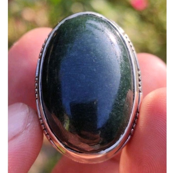 Jual Cincin Batu Akik DARK GREEN JADEITE JADE GIOK NABIRE Asli batu ...