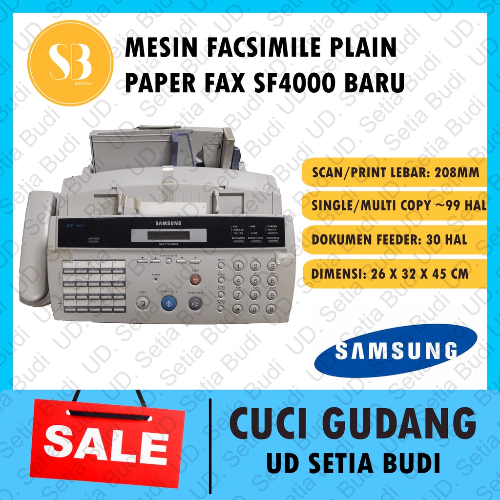 Jual Mesin Facsimile Kertas HVS / Plain Paper Fax Samsung SF-4000 Baru ...
